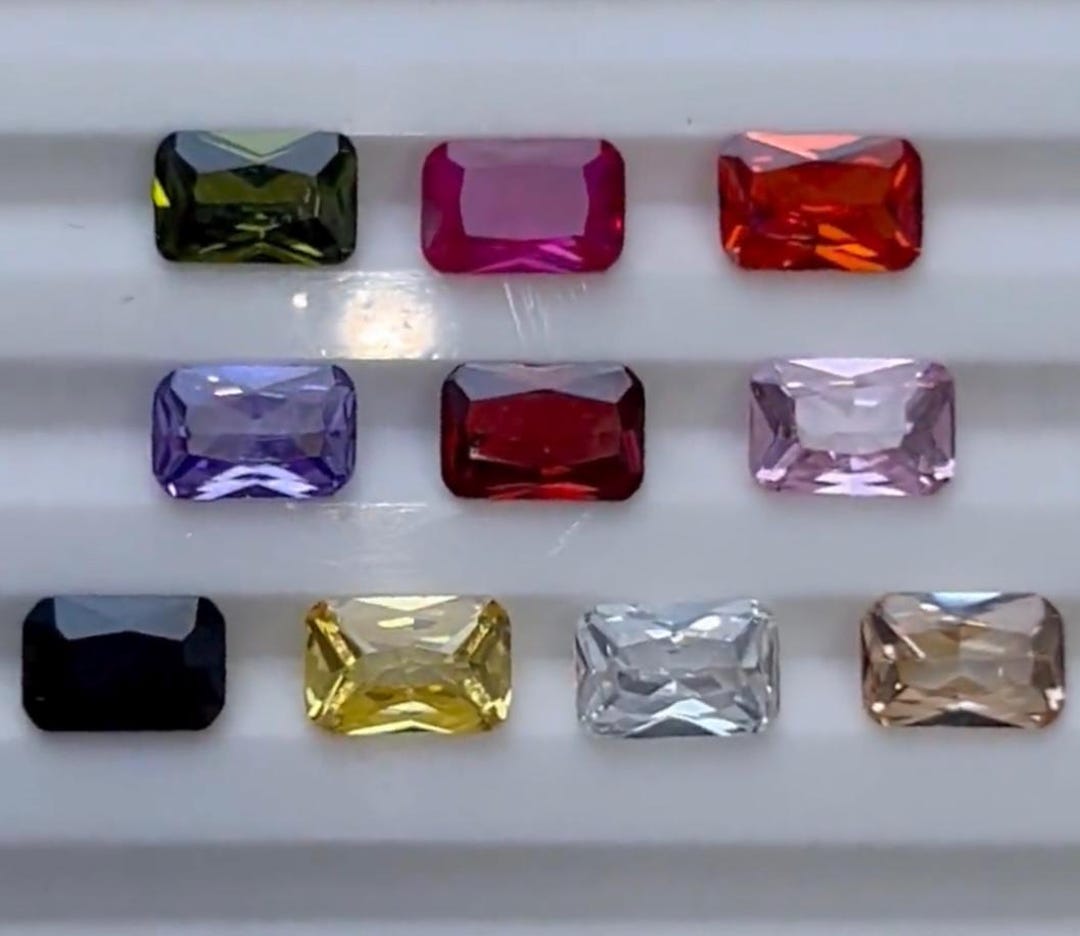 Octagon Cubic Zirconia | 10 Multi Colors Cz Stones AAA Quality Cubic ...
