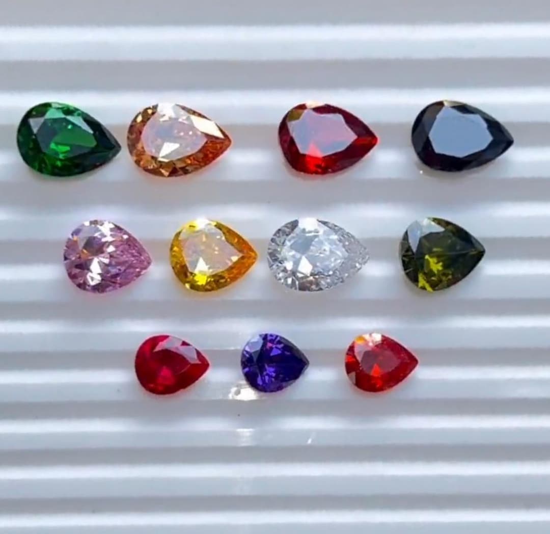 Pear Shape Cubic Zirconia AAAAA Quality Cubic Zirconia Pear Shape Multi ...
