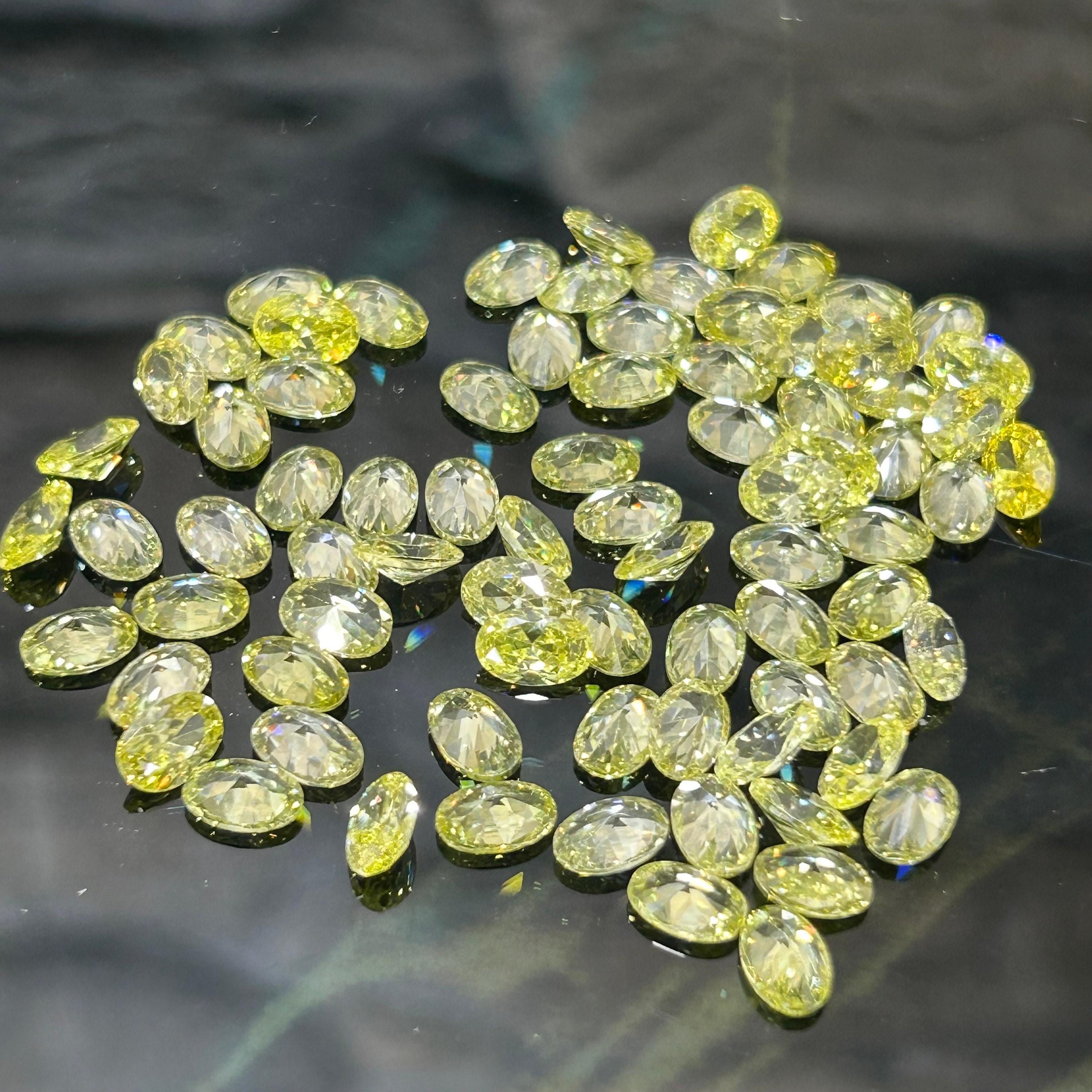 Lemon Color Cubic Zirconia AAA Quality Cubic Zirconia Oval Shape Lemon ...