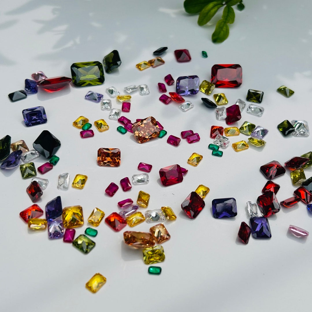 Bulk Semiprecious Octagon Cubic Zirconia Faceted Mix Size Wholesale Lot ...