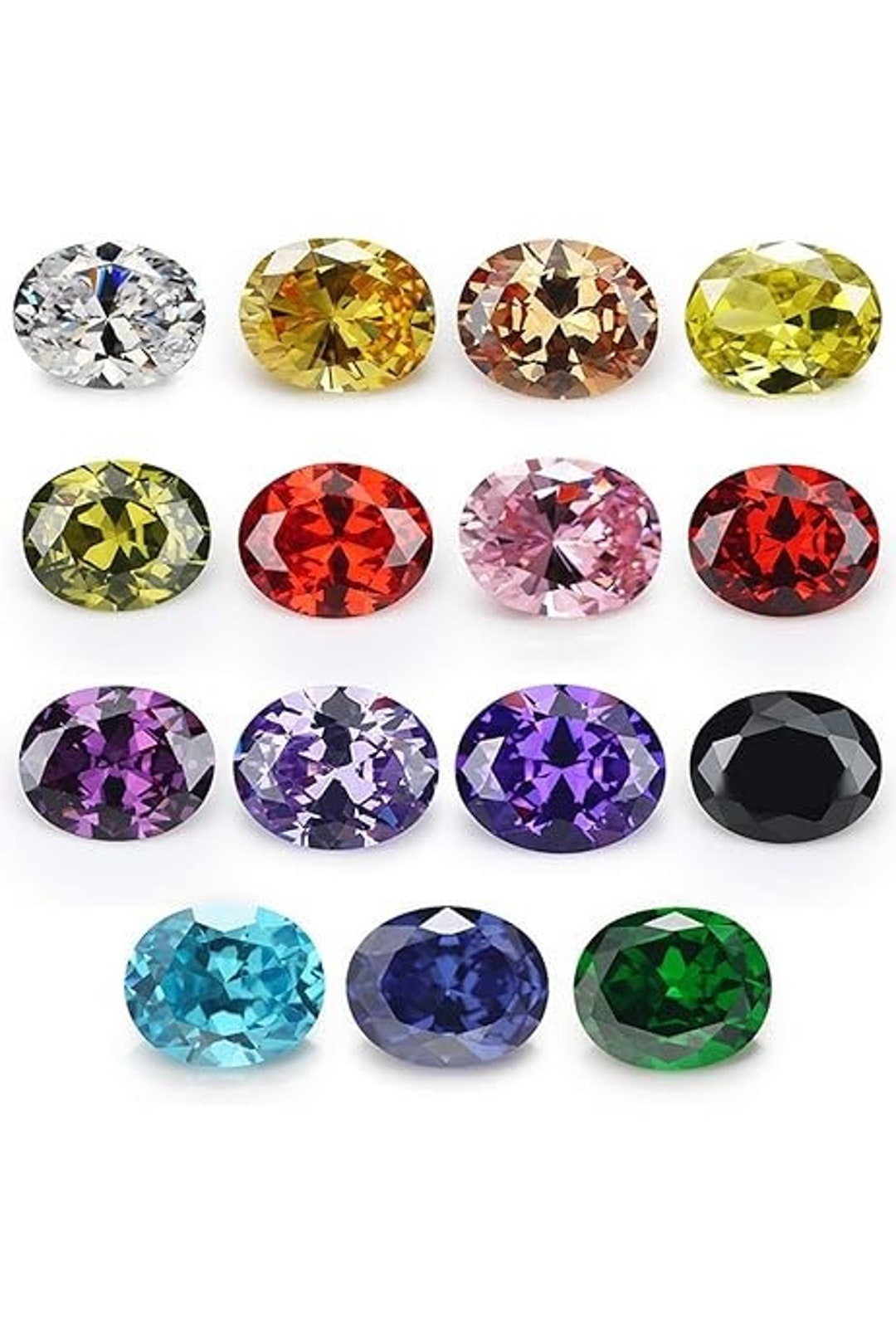 Cubic Zirconia AAA Quality Cubic Zirconia Multi Colors CZ Oval Shape CZ ...
