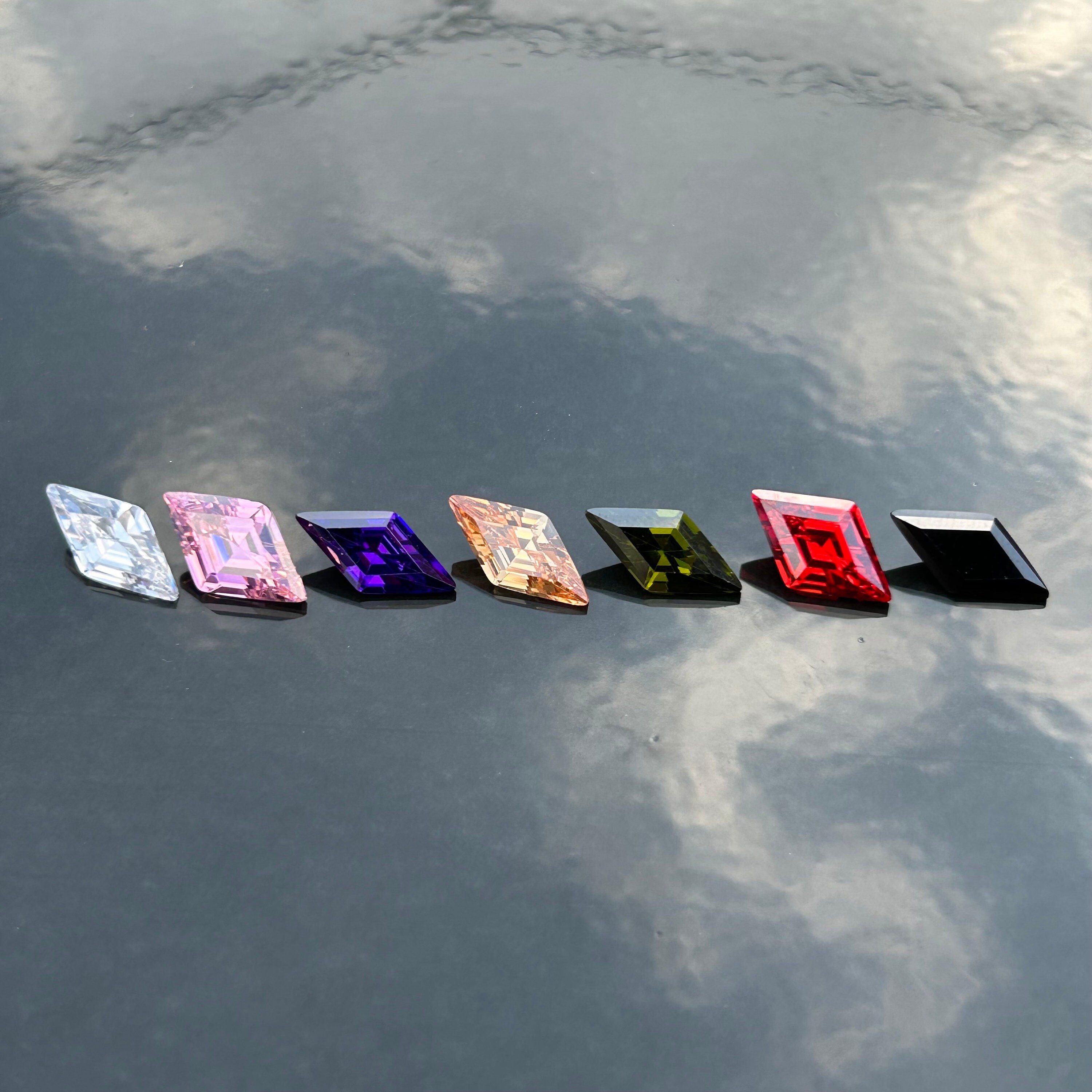 Multi 7 Color Kite Shape Cubic Zirconia AAA Quality 1pc per Color ...