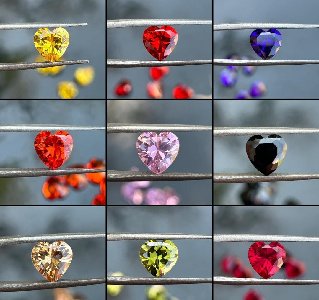 Heart Shape Cubic Zirconia Multi Color AAA Quality Cubic Zirconia Heart ...