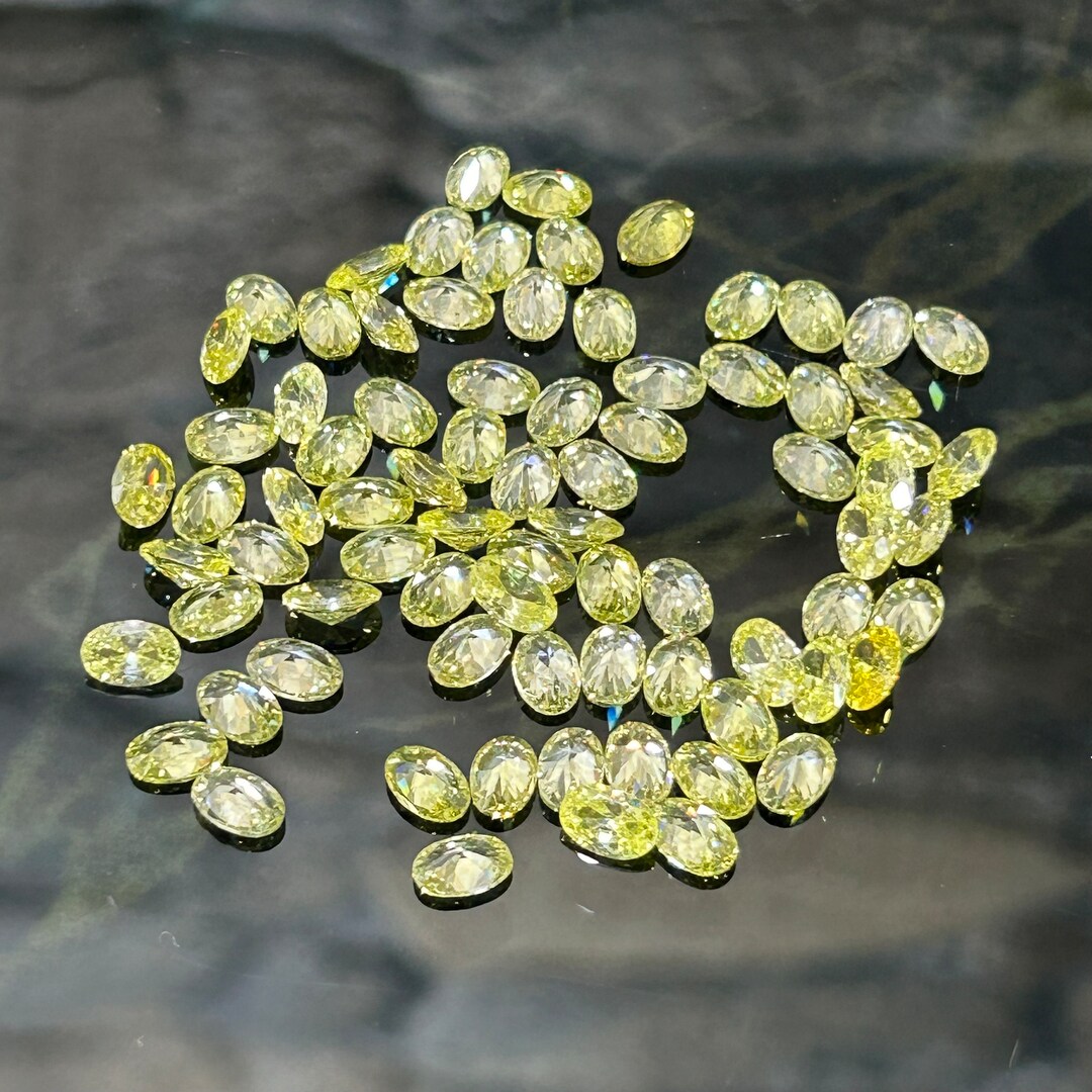 Lemon Color Cubic Zirconia AAA Quality Cubic Zirconia Oval Shape Lemon ...