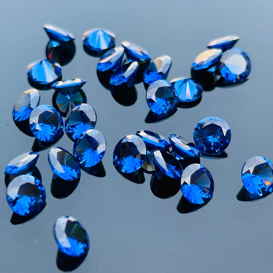 Blue Sapphire Color Cubic Zirconia AAA Quality Cubic Zirconia Round ...