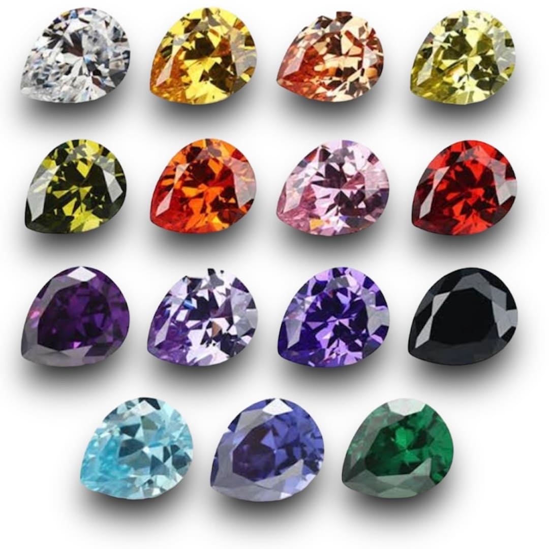 Pear Shape Cubic Zirconia AAAAA Quality Cubic Zirconia Pear Shape Multi ...