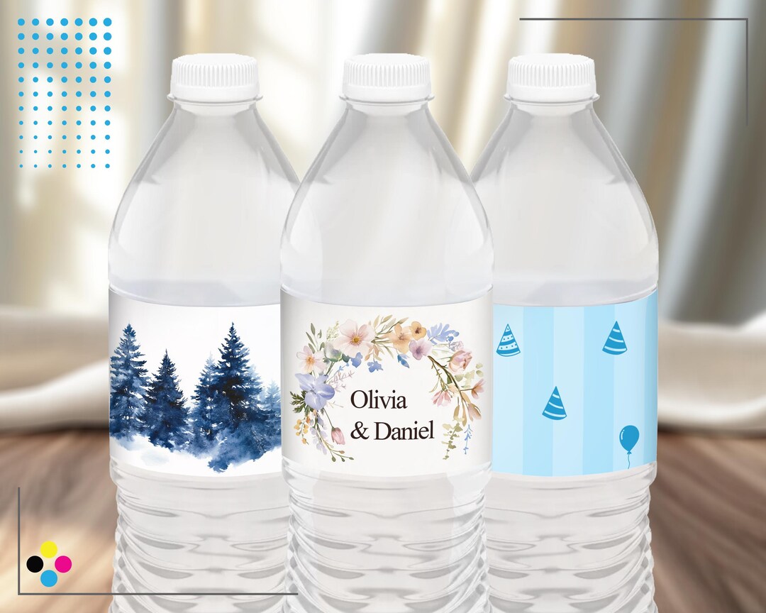 Custom Water Bottle Labels, Print Your Own Design, Personalized ...