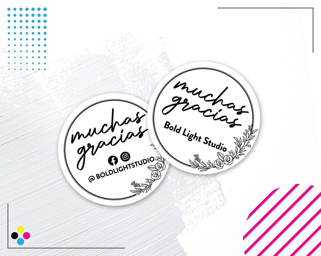 Muchas Gracias Labels, Thank You Personalized Party Favor Labels in ...