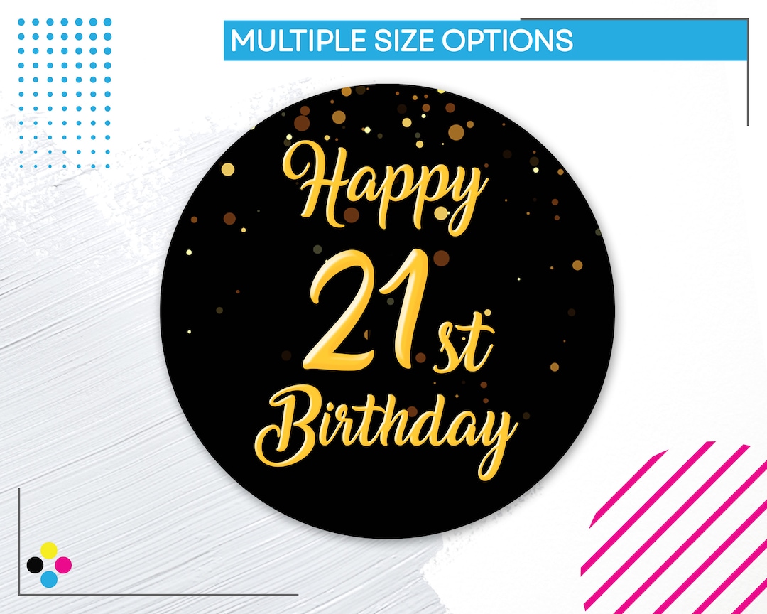 21st Birthday Labels, Custom Birthday Party Labels, Part Favor Labels ...
