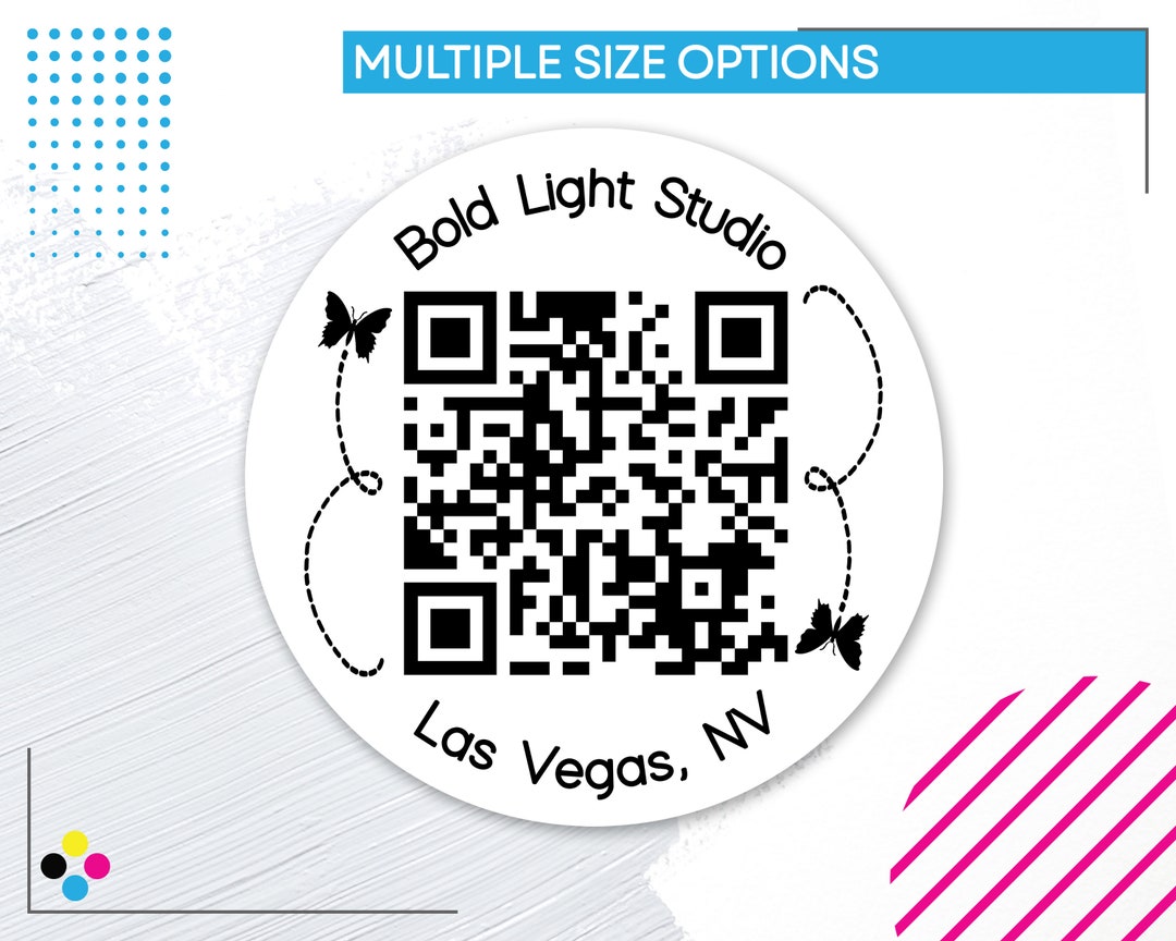 Custom QR Code Labels for Business, Personalized Text Stickers and QR ...