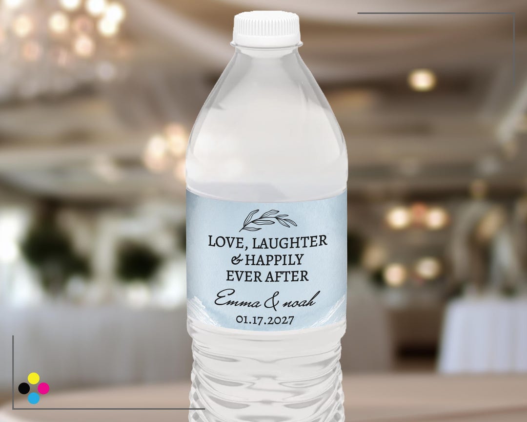 Watercolor Wedding Favor Labels, Custom Water Bottle Label Stickers ...
