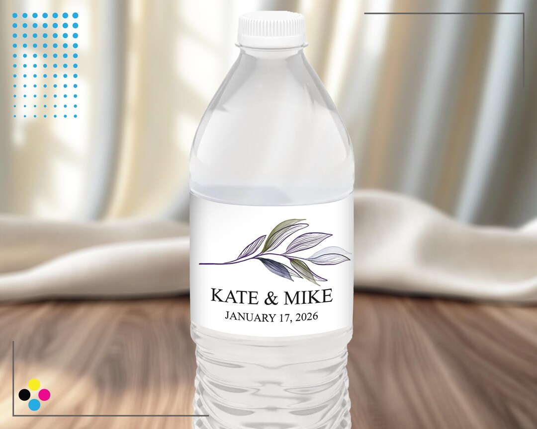 Personalized Wedding Water Bottle Labels, Wedding Reception Labels for ...