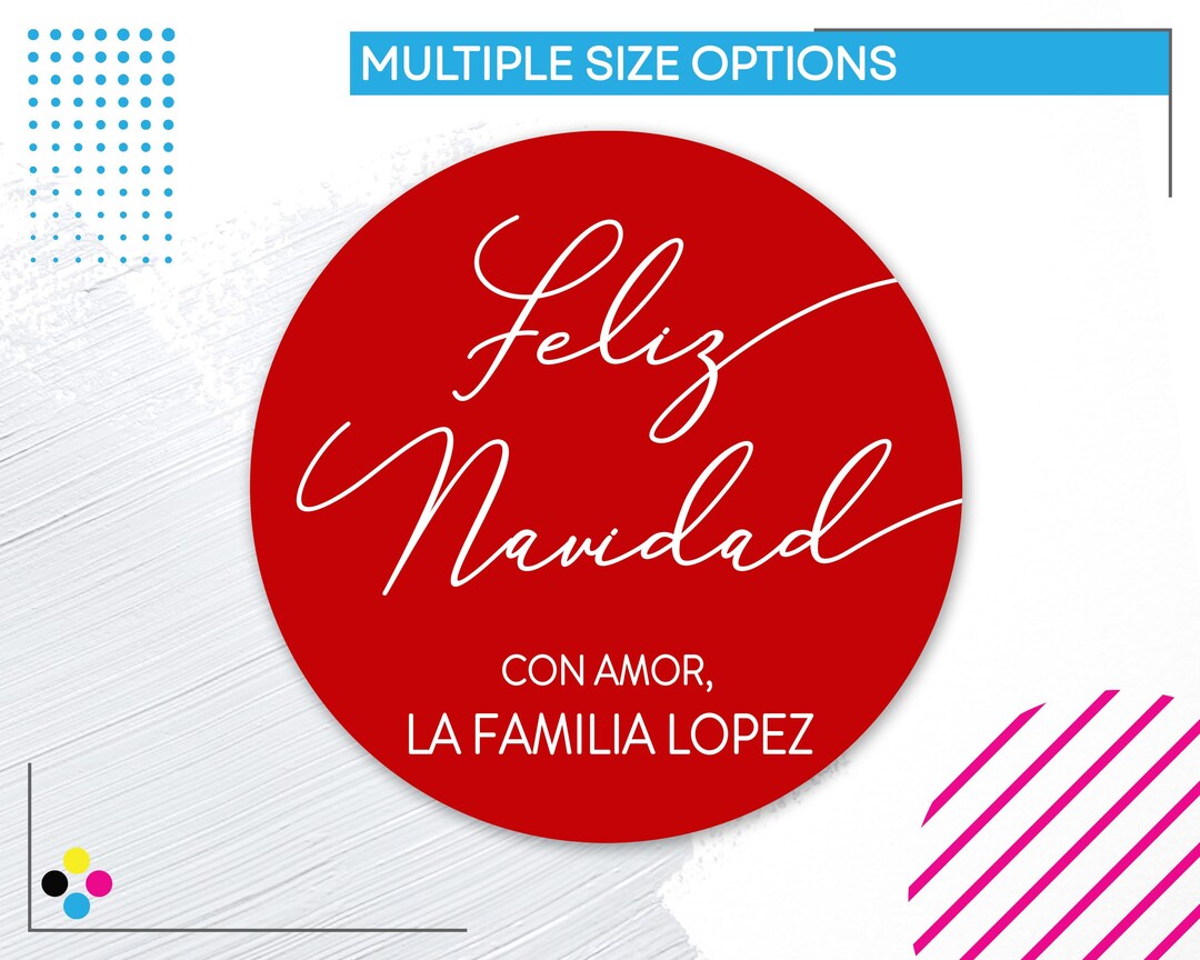Custom Feliz Navidad Christmas Labels, Spanish Holiday Etiquetas ...
