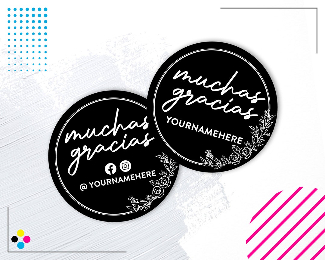 Muchas Gracias Etiquetas in Spanish Para Small Business, Personalized ...