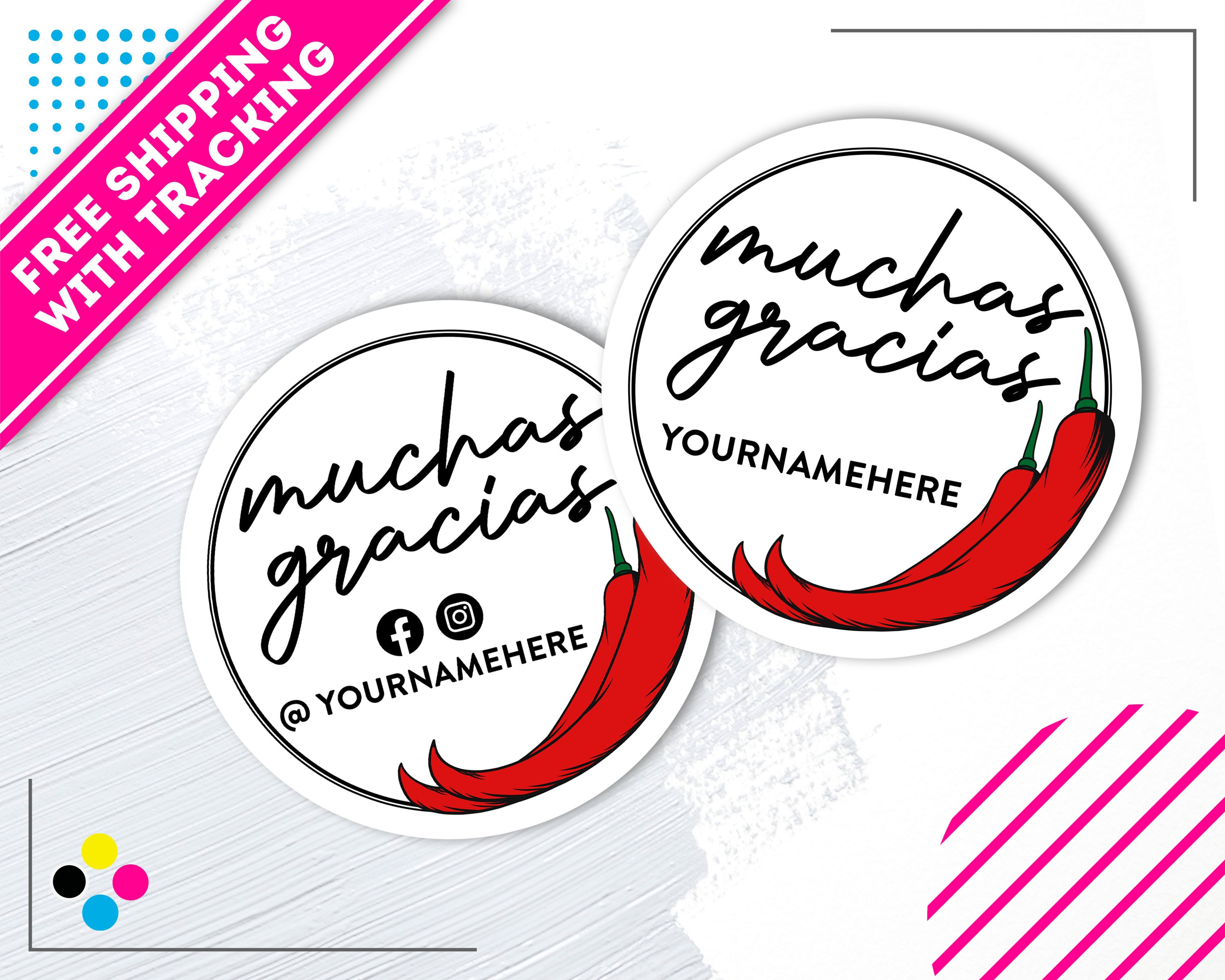 Muchas Gracias Stickers for Food Trucks Labels Personalized - Etsy