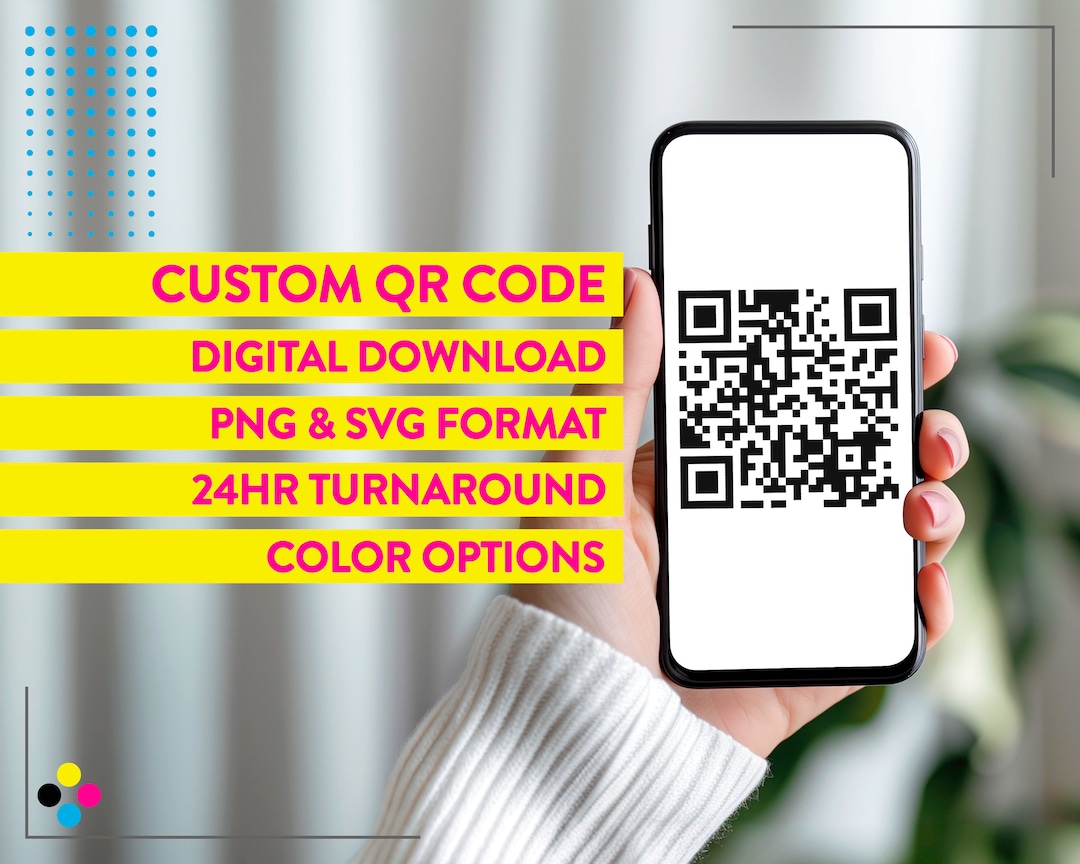 Digital QR Code Download, Custom Printable QR Code With Color Options ...