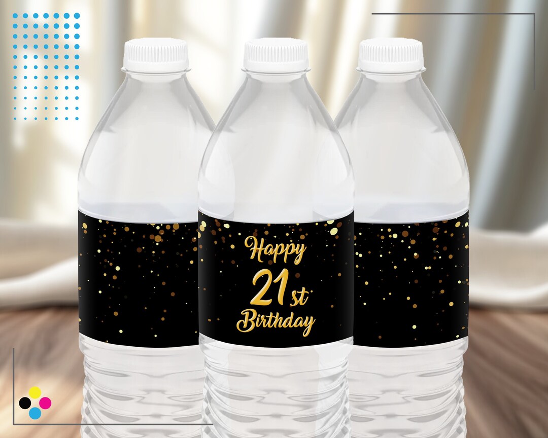 Custom Birthday Water Bottle Labels, Personalized Water Bottle Label ...