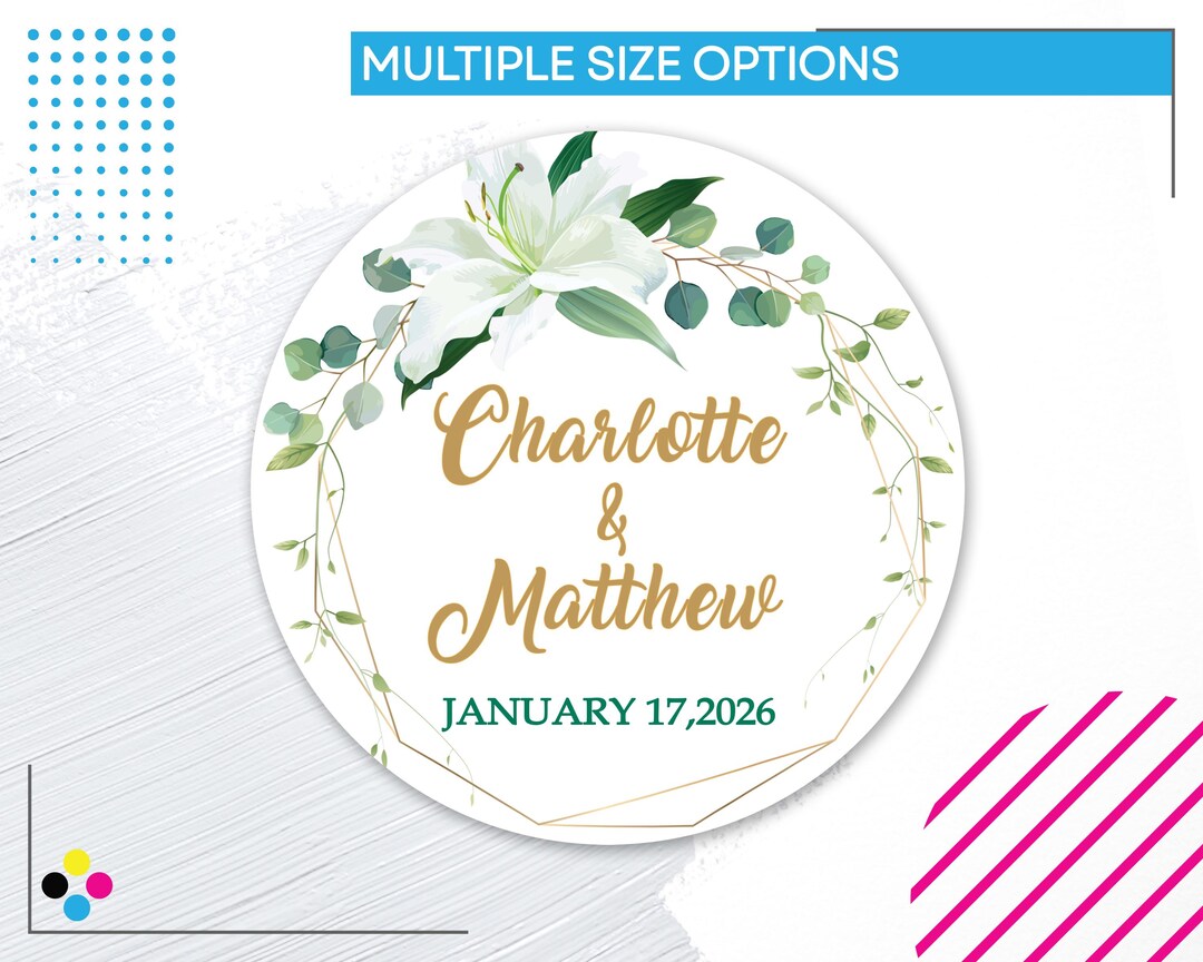 Custom Floral Wedding Labels, Personalized Stickers for Wedding Favors ...
