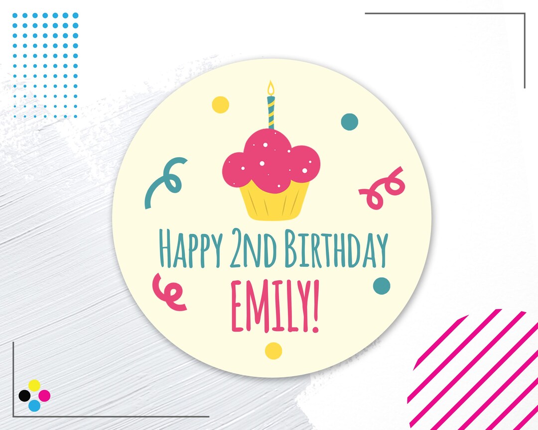Happy Birthday Labels for Kids Birthday Party, Custom Birthday Stickers ...