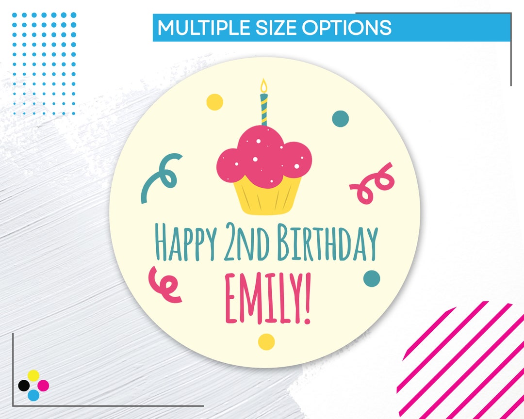 Happy Birthday Labels for Kids Birthday Party, Custom Birthday Stickers ...