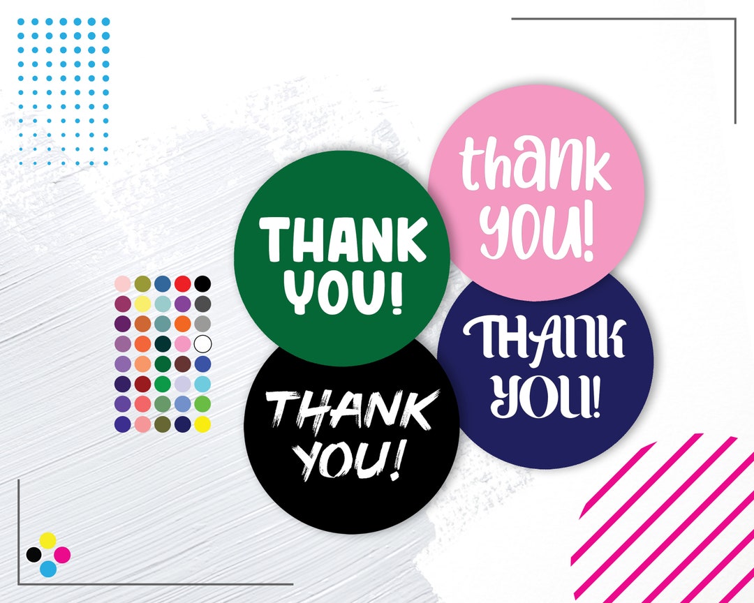 Colorful Thank You Stickers, Personalized Stickers, Packaging Labels ...