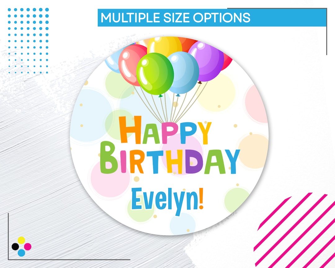 Custom Birthday Labels, Personalized Label for Kids Birthday Party ...
