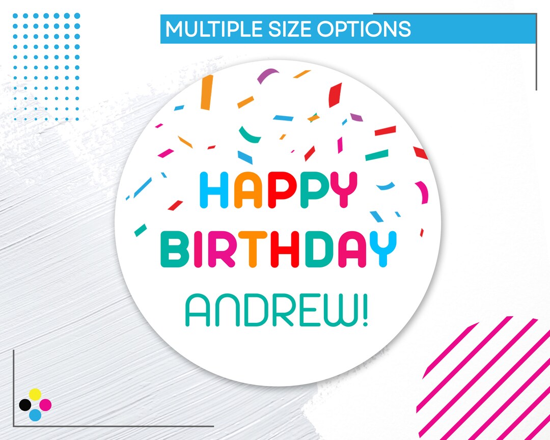 Happy Birthday Labels, Personalized Birthday Labels for Party Favors ...