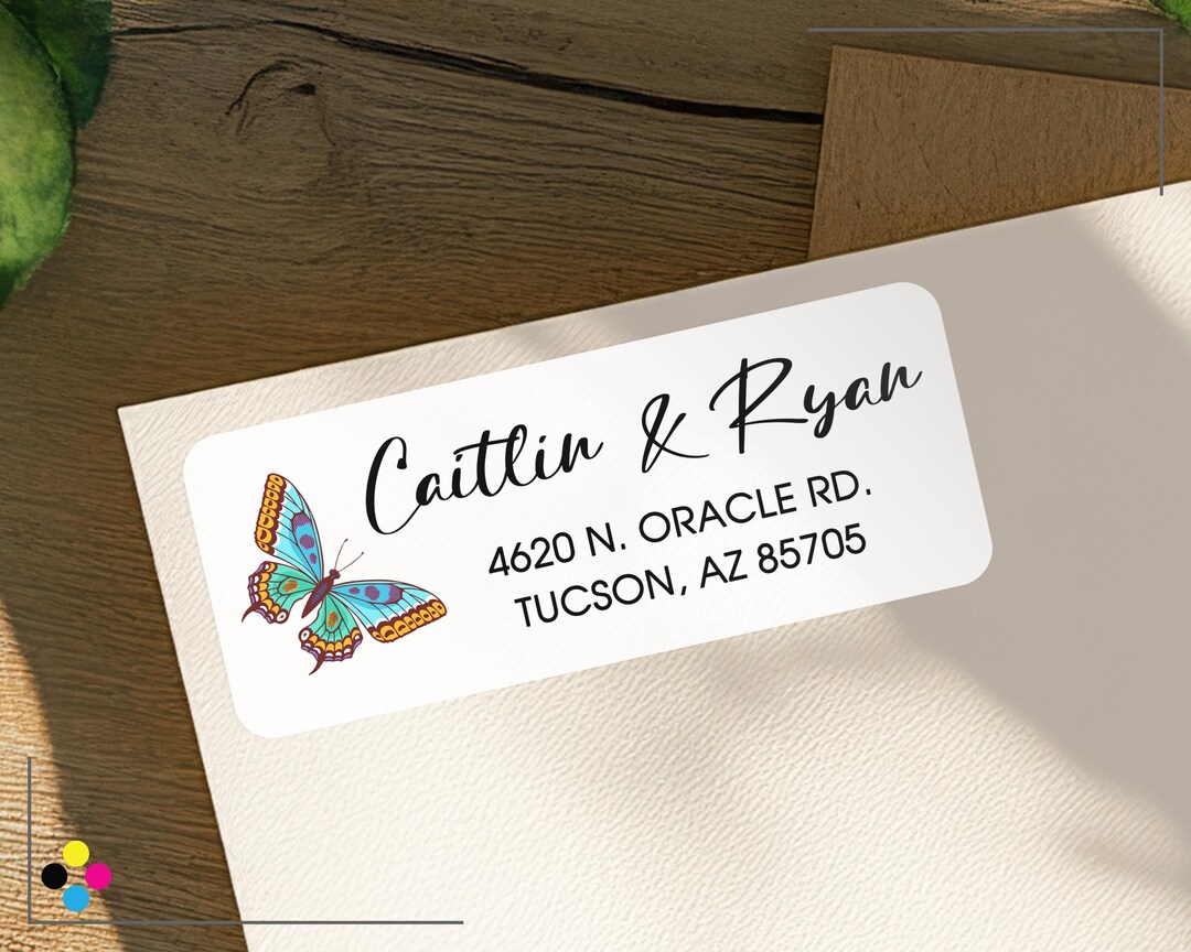 Custom Butterfly Address Label, Personalized Return Address Stickers ...