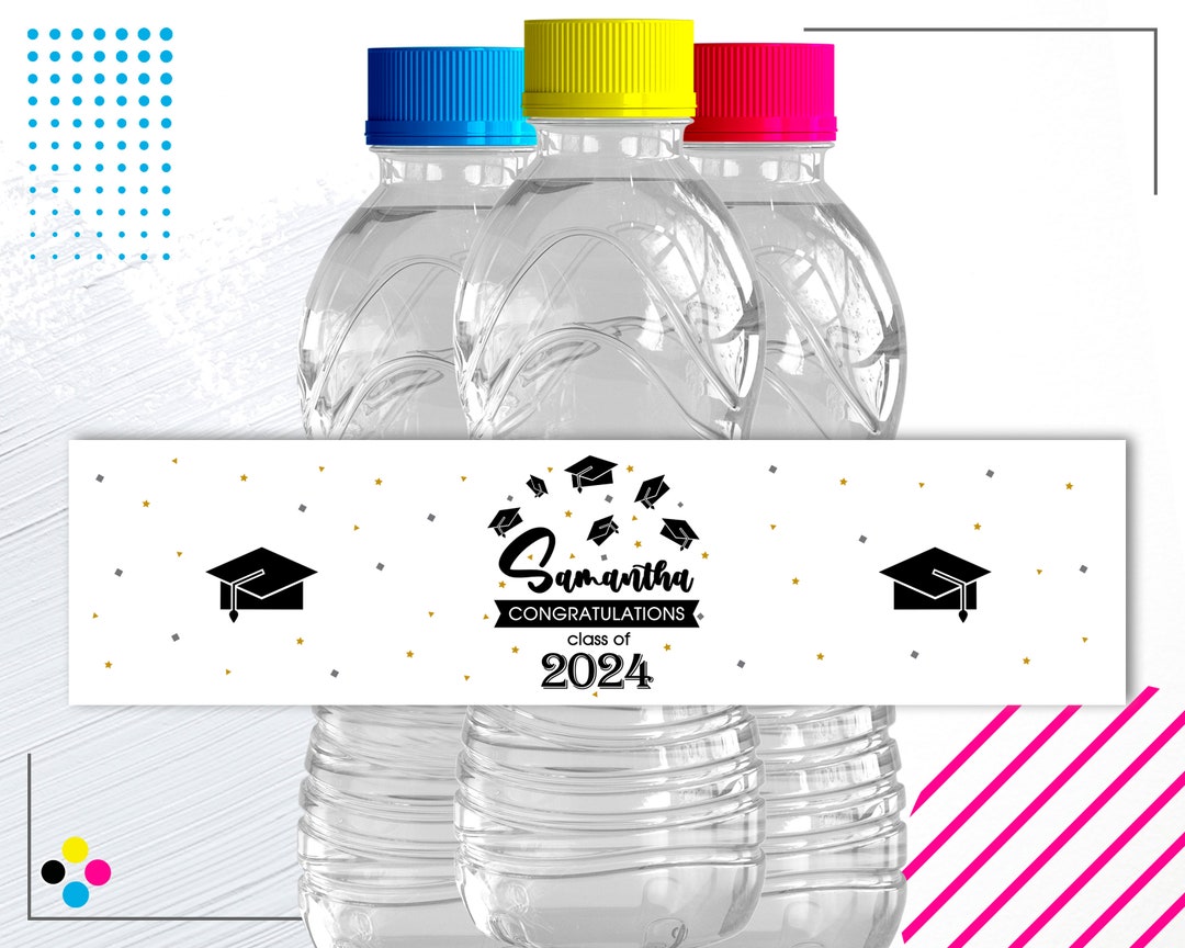 Custom Grad Water Bottle Labels for Party, Grad Party Labels for Water ...