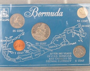 Rare Proof 1983 Bermuda Rainbow Toned Gem Struck Proof 5 Dollar Coin of ...