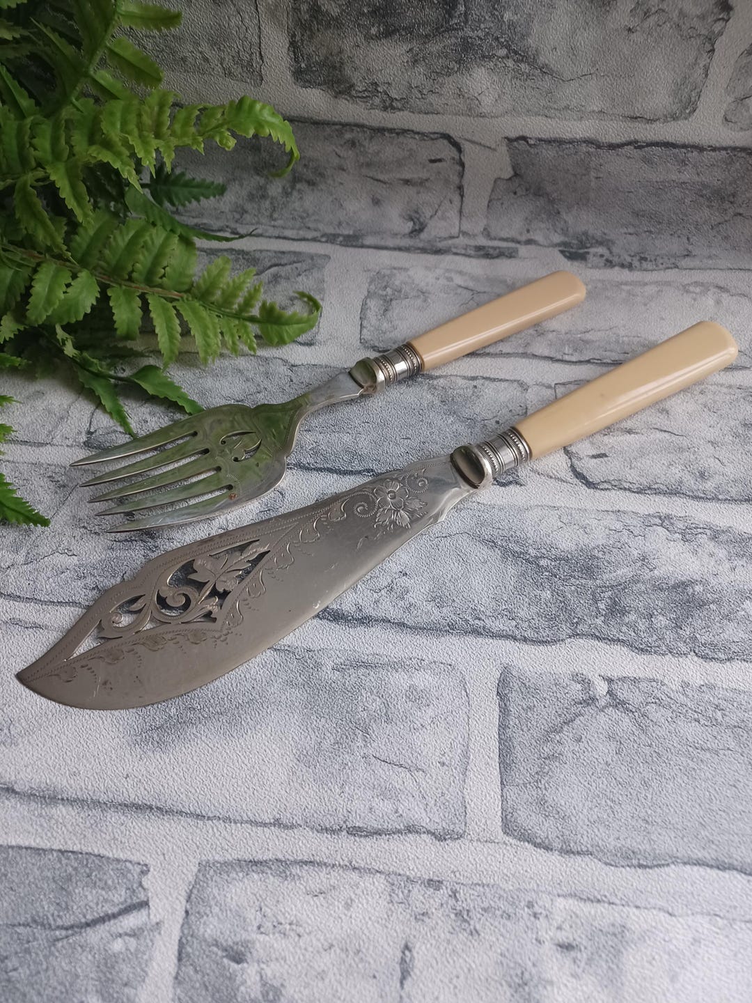 Large Fish Knife and Fork - Etsy