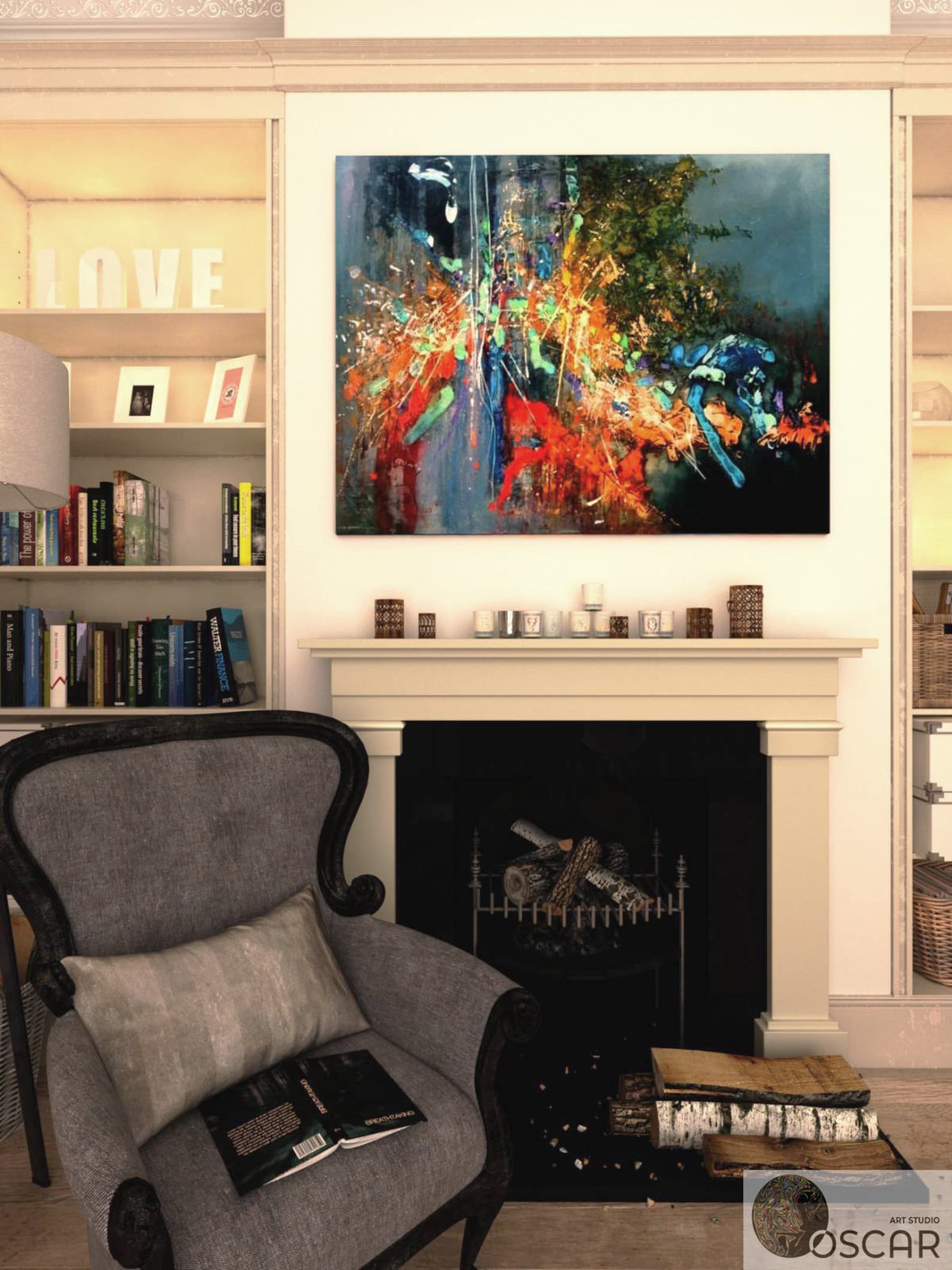 Colorful Abstract Paintings on Canvas in Bright Сolors Art - Etsy