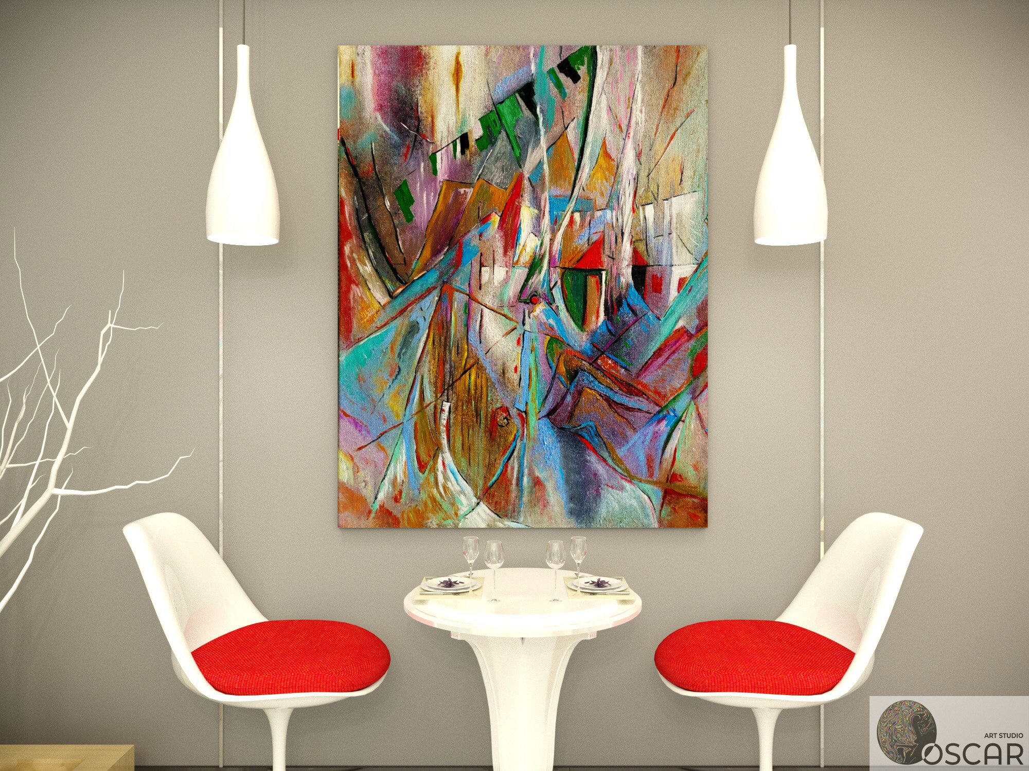 Original Bull Abstract Paintings On Canvas Modern Bull | Etsy