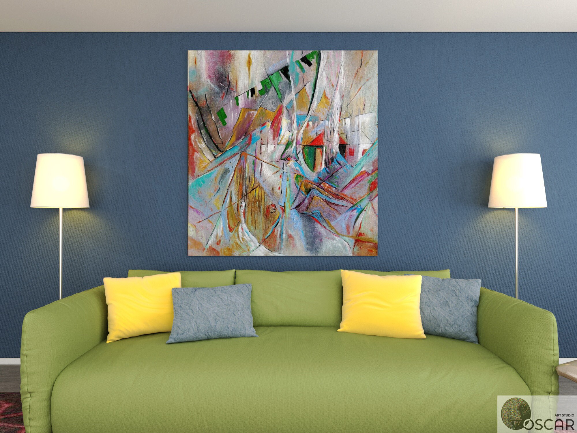 Original Bull Abstract Paintings On Canvas Modern Bull | Etsy