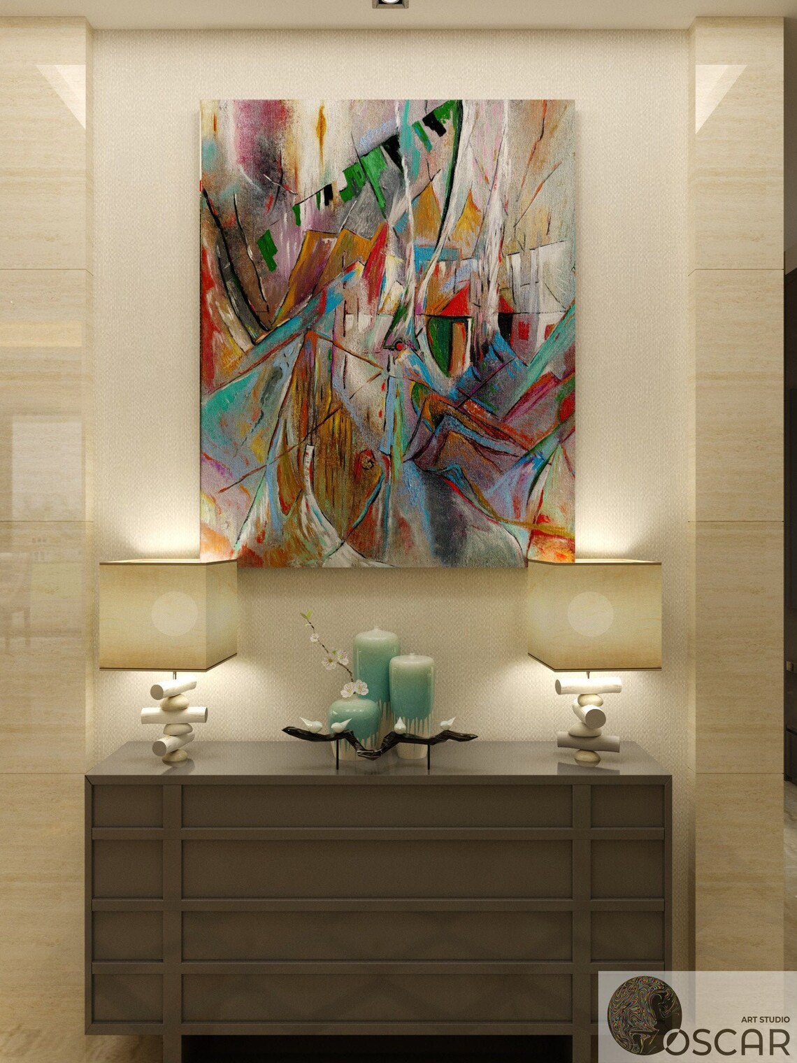 Original Bull Abstract Paintings On Canvas Modern Bull | Etsy