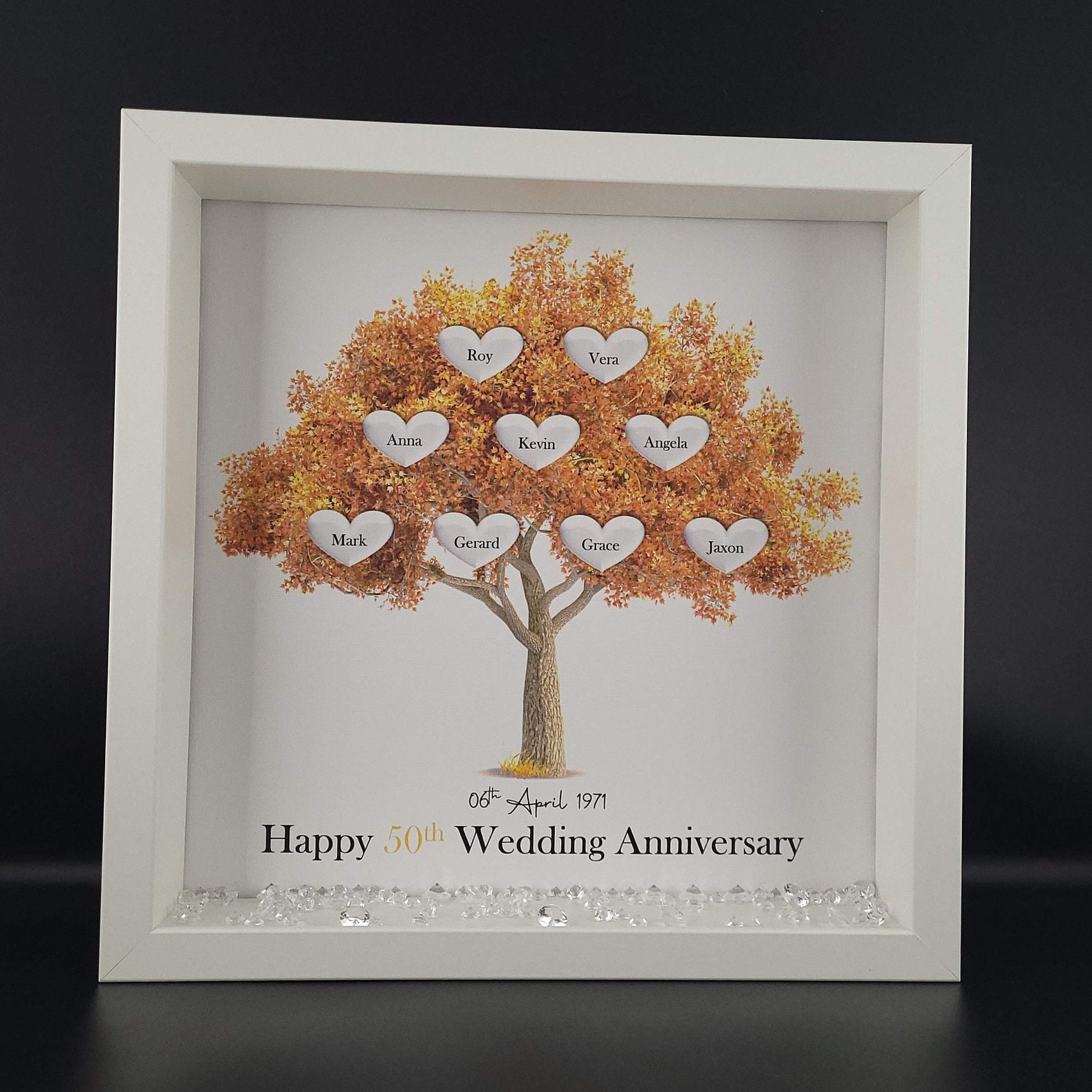 65th Wedding Anniversary Gift Family Tree Framed Print - Etsy