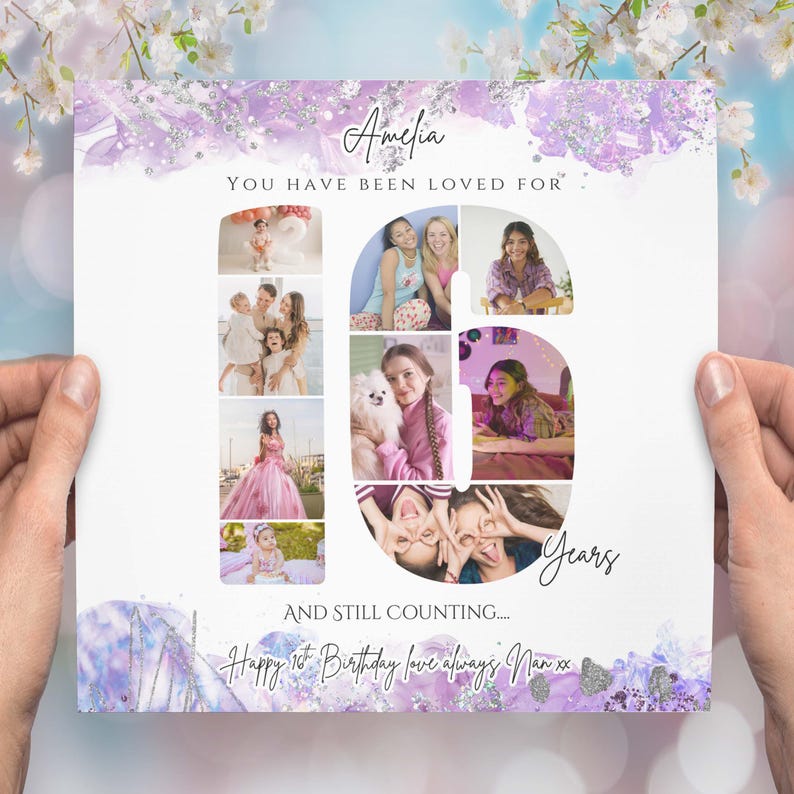 Personalised 16th Birthday Gift for Her, Daughter 16th Milestone Frame ...