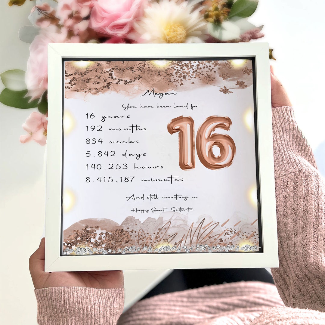 16th Birthday Gift Personalised Birthday Frame Gift Daughter Birthday ...