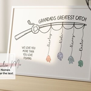 Grandad Birthday Gift for Fathers Day Gift Daddy Personalised Fishing ...