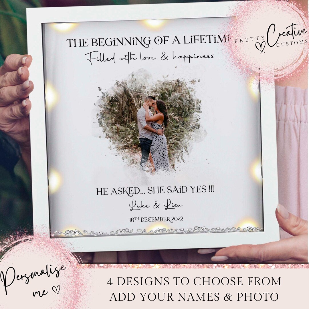 Personalised Engagement Gift Engagement Photo Frame Gift for Her ...