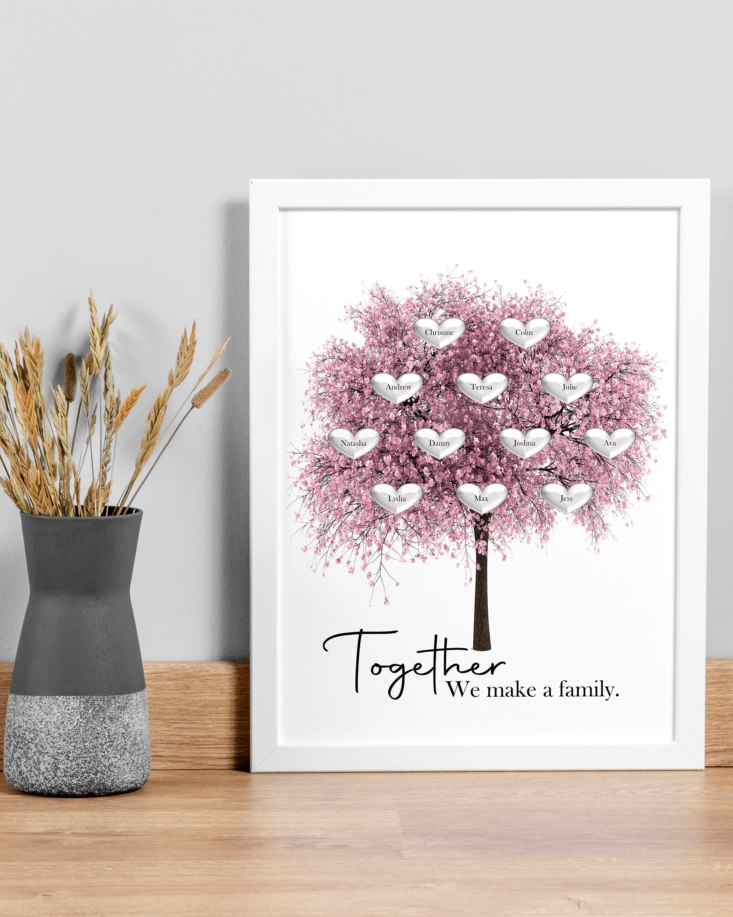Personalised Family Tree Framed Print Together Family Gift - Etsy UK