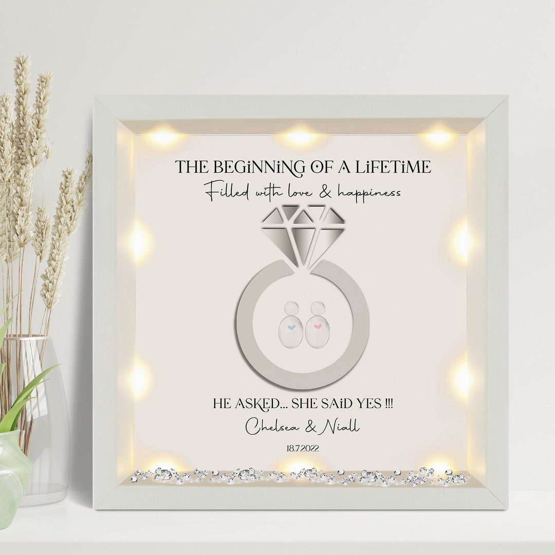 Engagement Gift for Her Couple Personalized Engagement Gift for Engaged ...