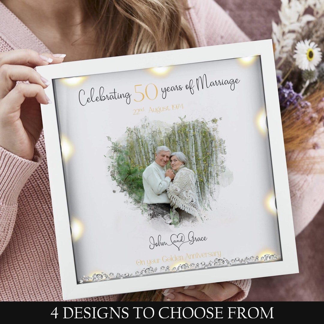 Personalised 50th Gold Anniversary Gift Custom Anniversary Photo Gift ...