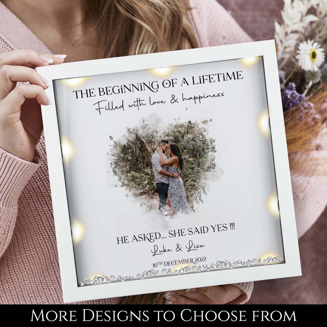 Personalised Engagement Gift Engagement Photo Frame Gift for Her ...