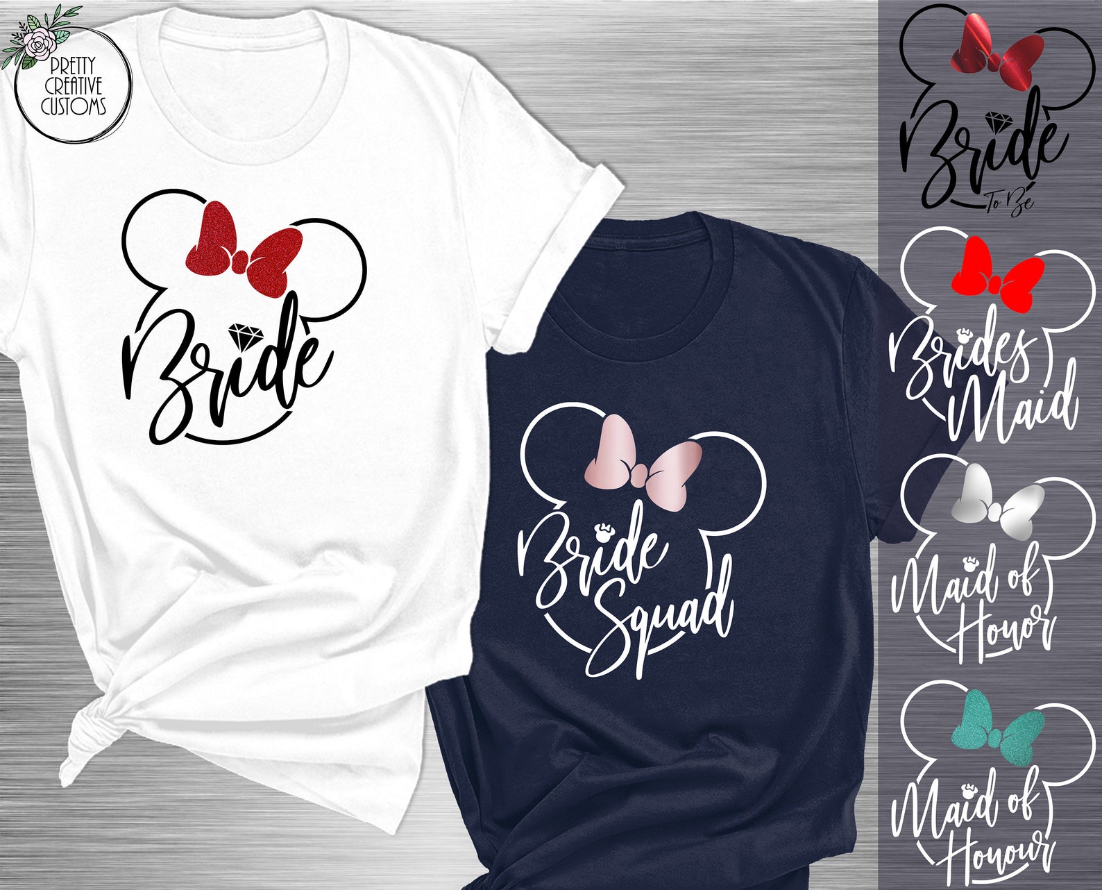 Minnie Mouse Bride T-shirt Disney Bride Squad Shirts | Etsy