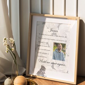Memorial Gift Photo Frame Wedding Memorial Remembrance Frame Funeral ...