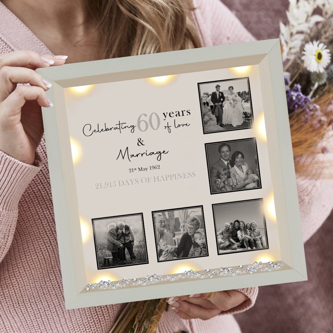 Personalised 60th Wedding Anniversary Framed Print Diamond - Etsy UK