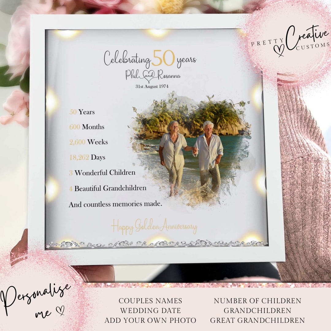 50th Wedding Anniversary Gift, Golden Wedding Anniversary Gift ...