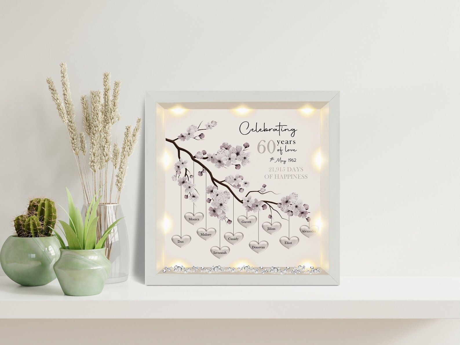 60th Wedding Anniversary Gift Family Tree Framed Print - Etsy