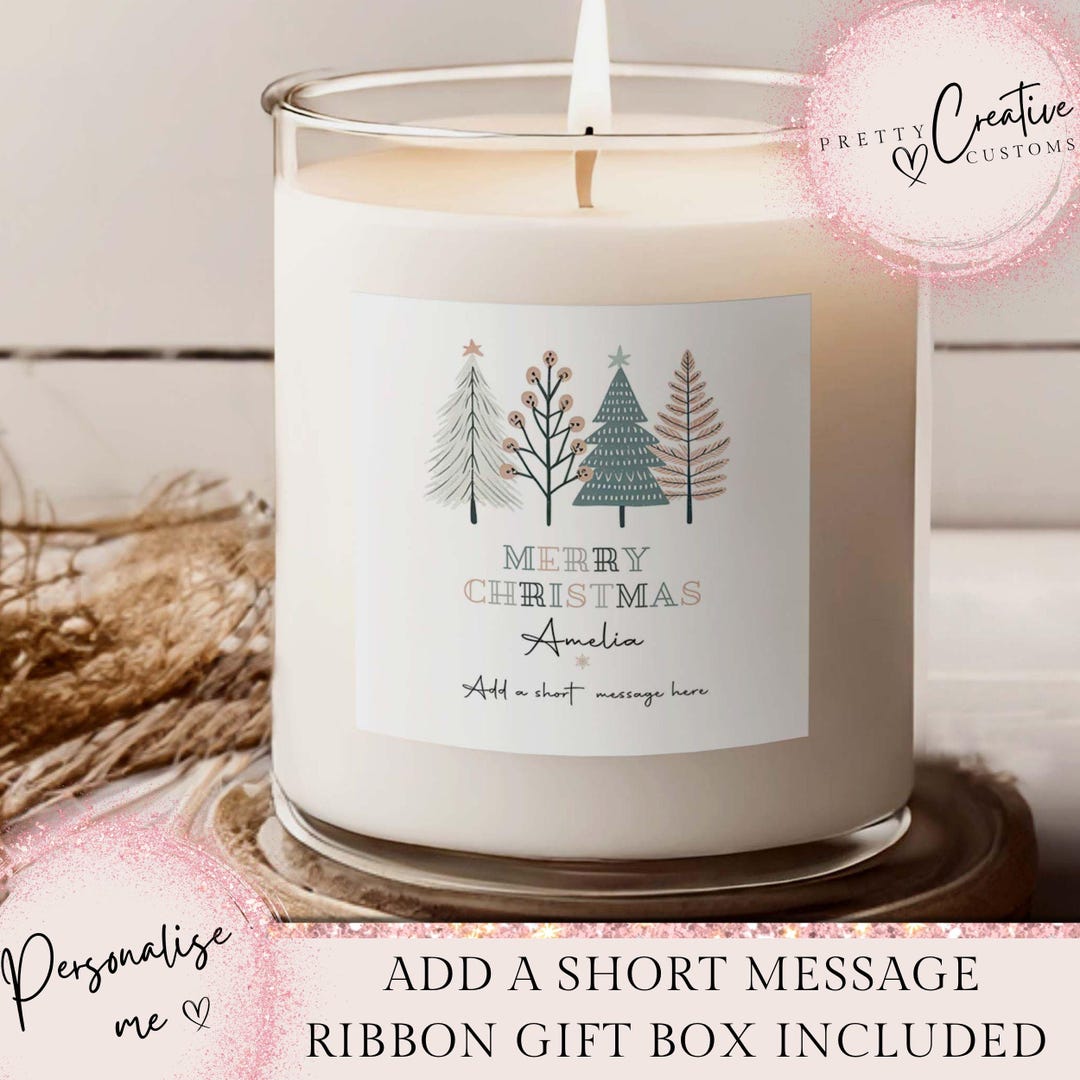 Personalised Christmas Tree Candle Gift for Her, Festive Home Décor ...